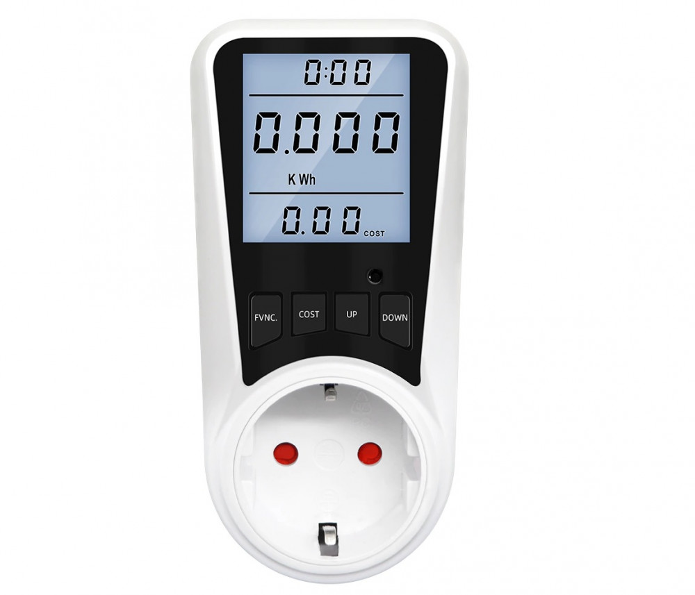 Digitális Fogyasztásmérő Konnektor EU Fehér - SMARTCOM Webár
